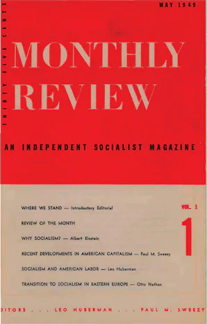 Monthly Review Vol. 01 (1949–1950), No. 01 (May 1949) - Monthly Review ...