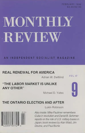 Monthly Review Vol. 47 (1995–1996), No. 09 (February 1996) - Monthly ...